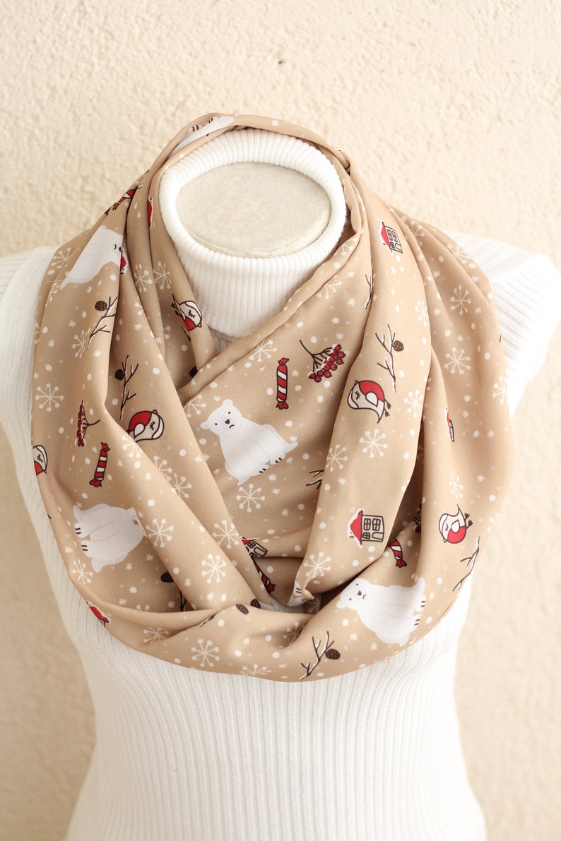 Polar Bear Scarf Bear Infinity Scarf Christmas Gift Ideas | Etsy