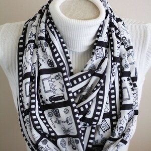 Cinema Infinity Scarf Movie Scarf Movie Lover Gift Film Strip Black and ...