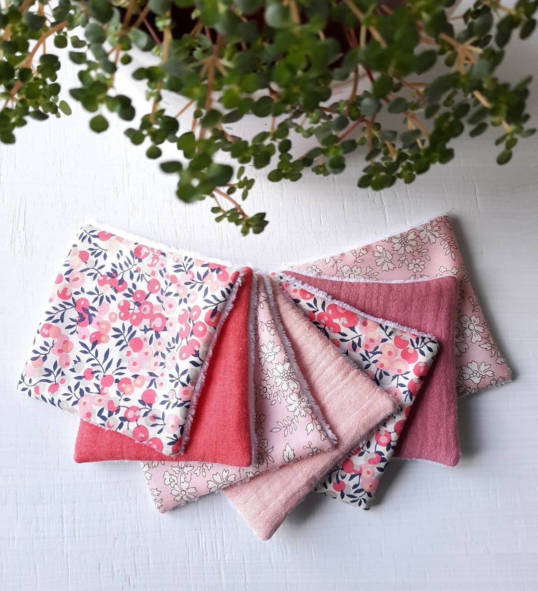 Lot de 7 lingettes démaquillantes lavables en tissu Liberty avec ...