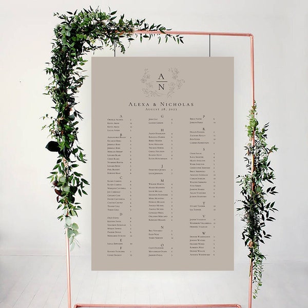 Seating Chart Frame - Etsy