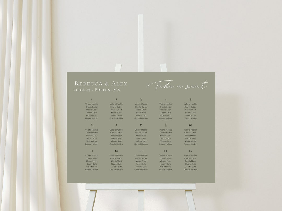 Custom Seating Chart Template Download | Modern Design | Wedding ...