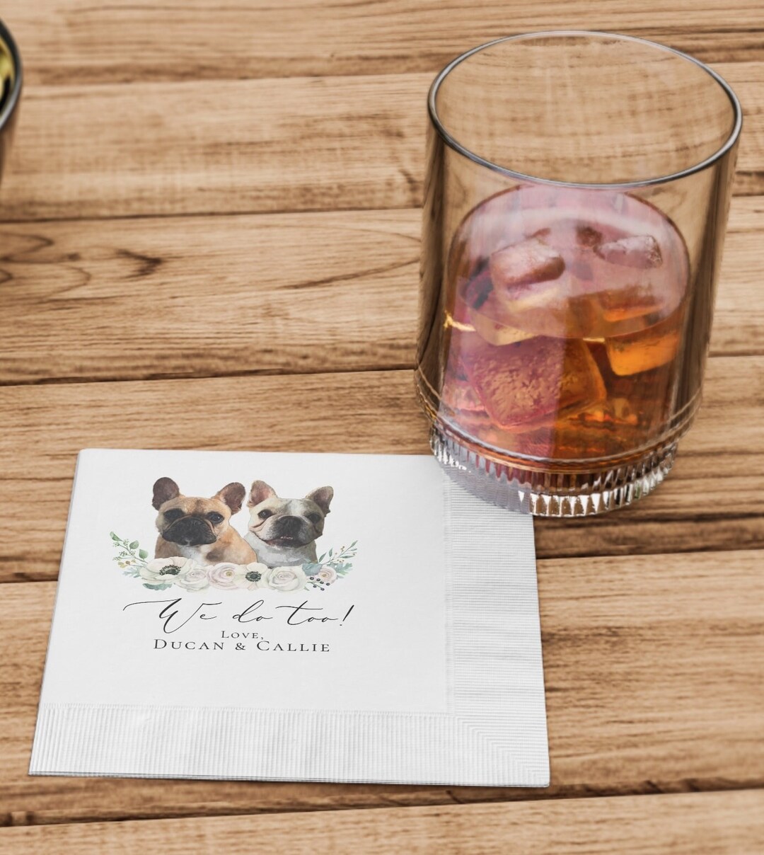 Custom Cocktail Napkins Full Color Personalized Pet Wedding Cocktail ...