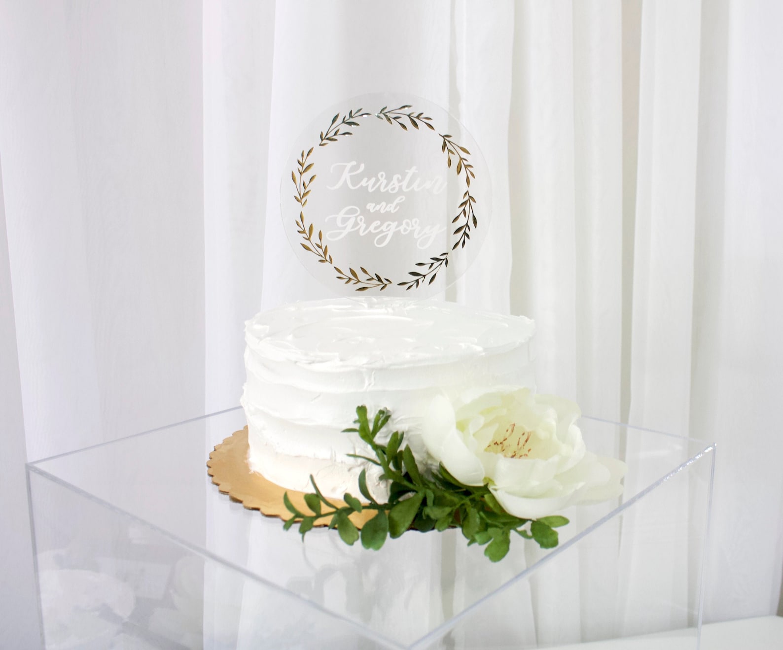 Personalized Acrylic Wedding Cake Topper Acrylic Circle Cake - Etsy