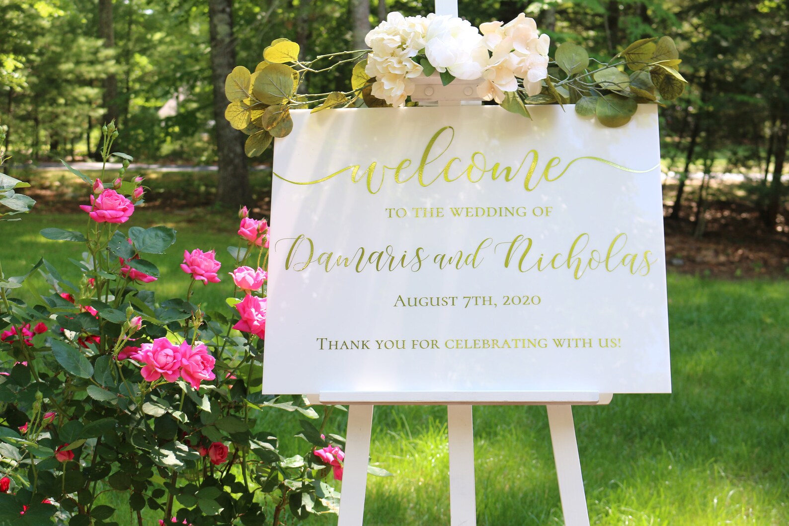 White Acrylic Wedding Welcome Sign 18 x 24 | Etsy