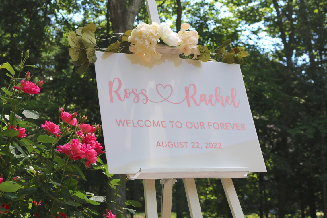 White Acrylic Wedding Welcome Sign 18 X 24 - Etsy