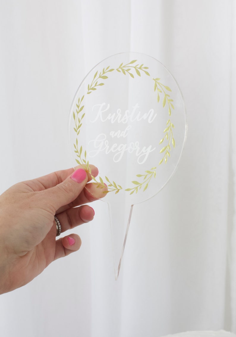 Personalized Acrylic Wedding Cake Topper Acrylic Circle Cake - Etsy
