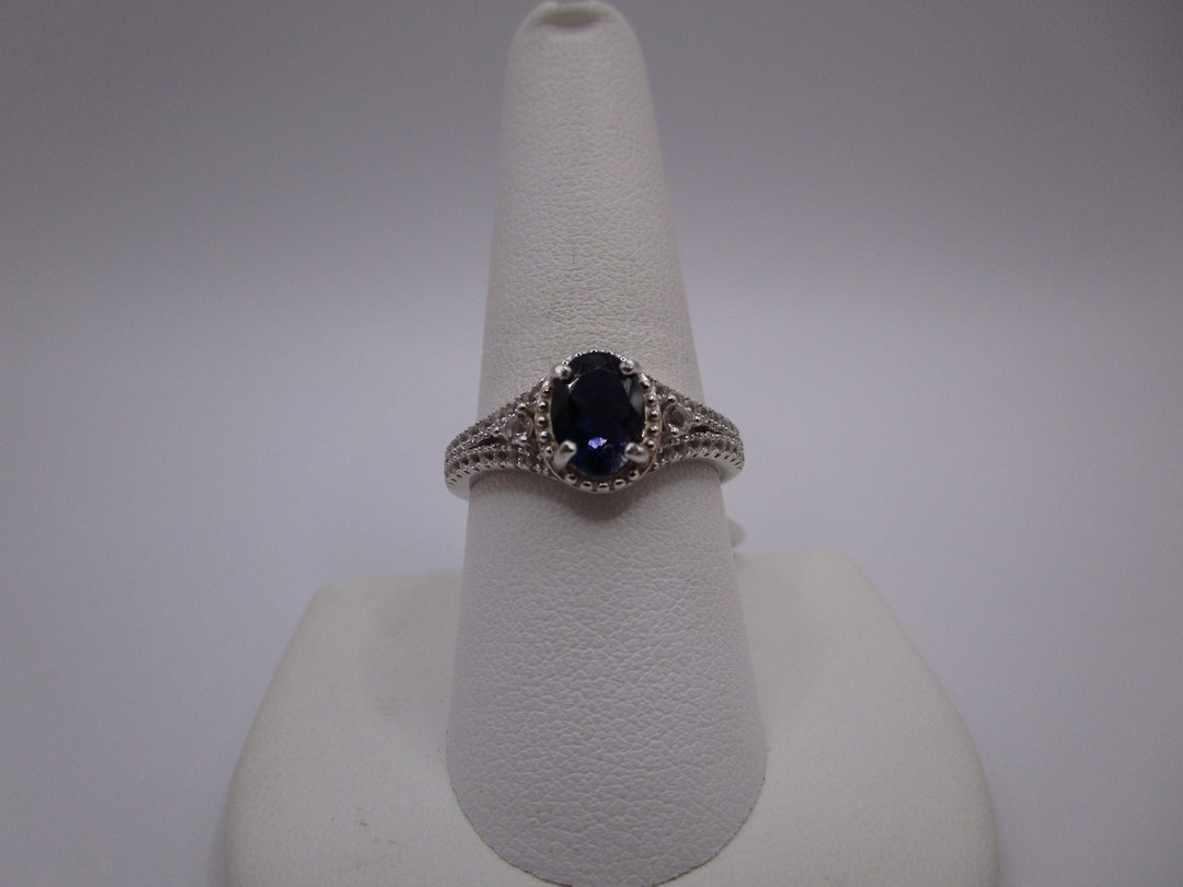 Oval Cut Iolite and Topaz Ring in Sterling Silver - Size 8.75 #3391 - Etsy