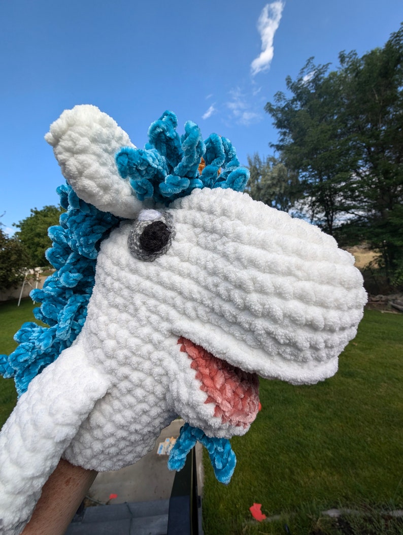 Bluey Inspired unicorse Handmade, Crochet Hand Puppet - Etsy