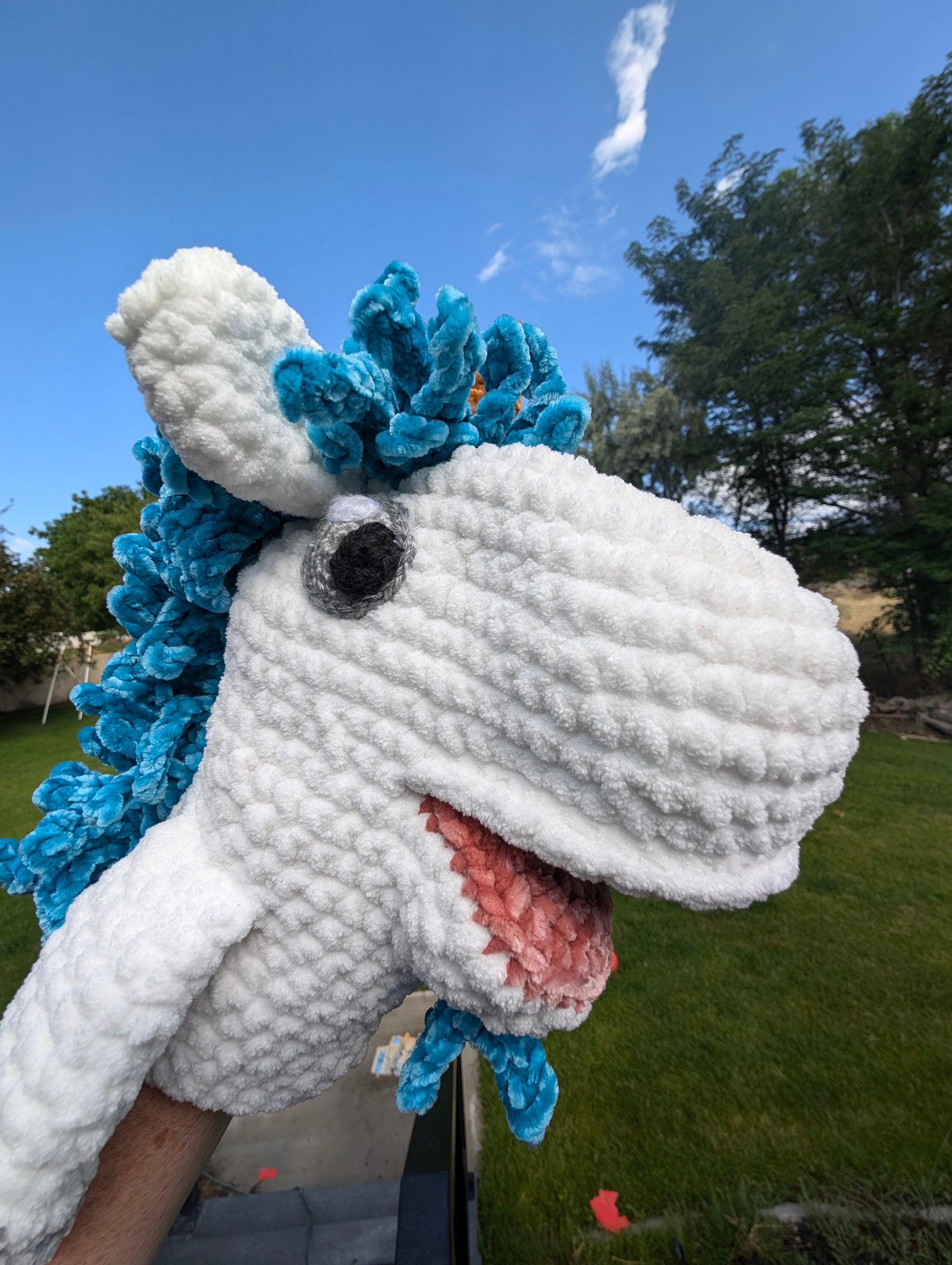 Bluey Inspired unicorse Handmade, Crochet Hand Puppet - Etsy
