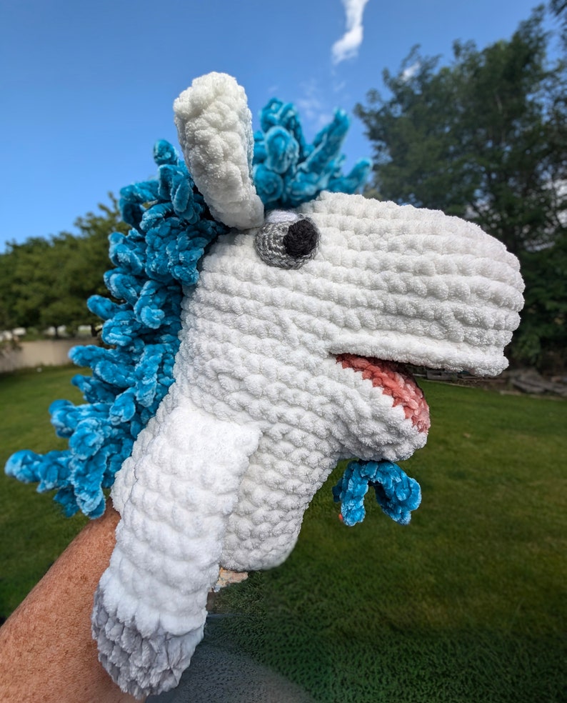 Bluey Inspired unicorse Handmade, Crochet Hand Puppet - Etsy