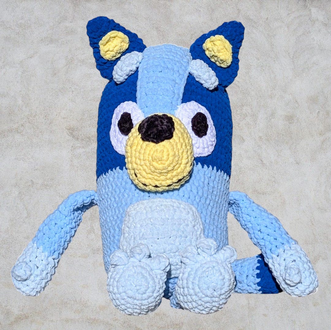 Big Bluey 21 Inch Stuffed Animal, Large Plushy, Soft Blue Dog Stuffy ...