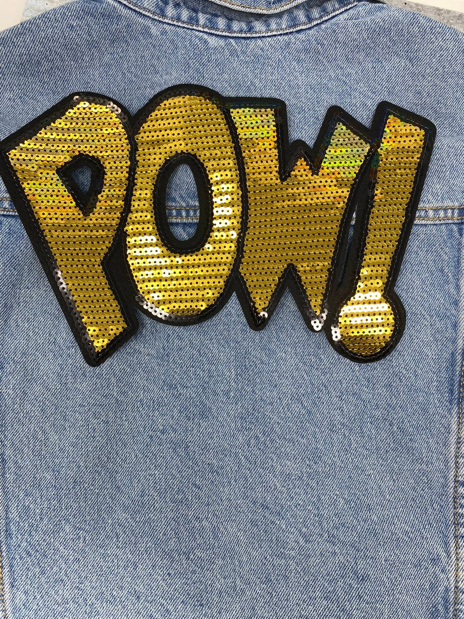 NEW Gold pow Sequins Sparkling Patch Large - Etsy