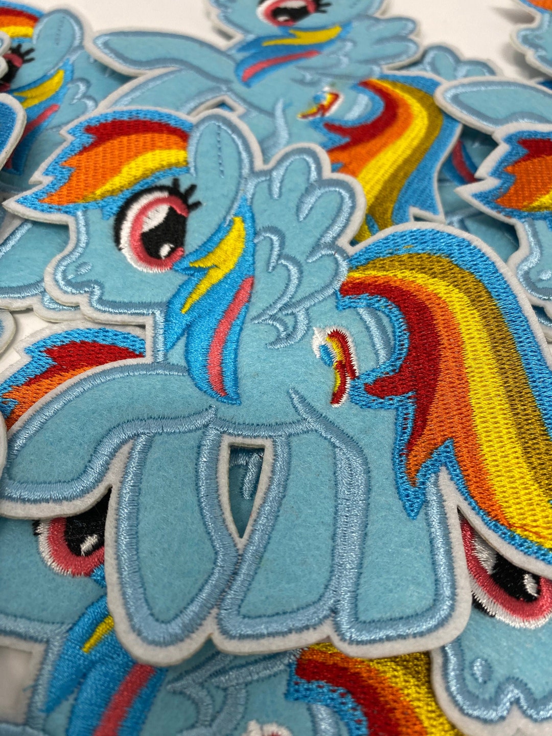 NEW, Exclusive Patch "rainbow Blue Pony" Iron-on Embroidered 3D Patch ...