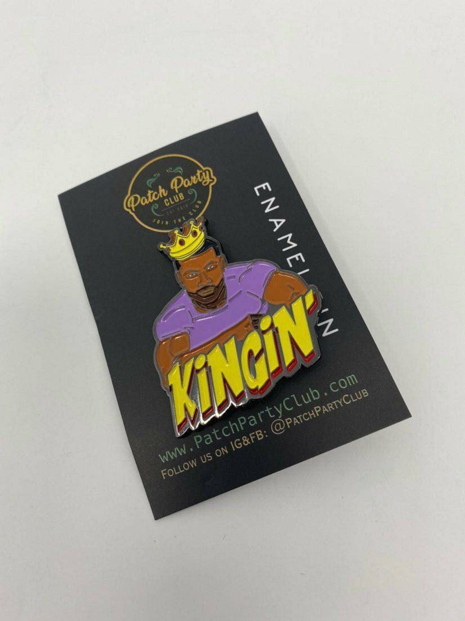 Cool Enamel Pin for Men, "kingin" Exclusive Lapel Pin, Black King Pin ...