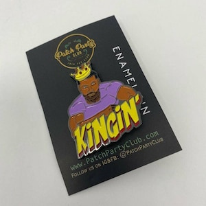 Cool Enamel Pin for Men, "kingin" Exclusive Lapel Pin, Black King Pin ...