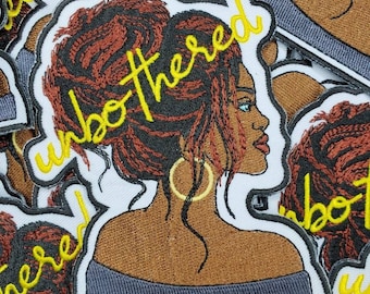 Afro Lady With Applique Head Wrap Embroidered Patch African - Etsy