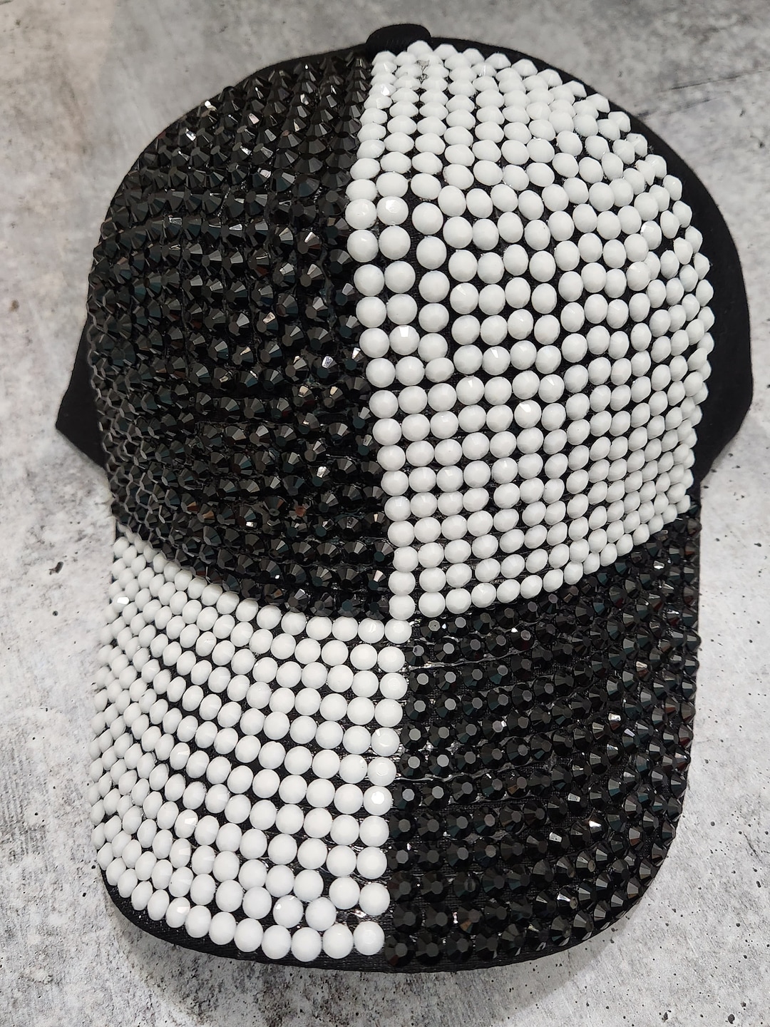 Patch Party Club, Super Blingy "white & Black" Handmade Rhinestone Hat ...