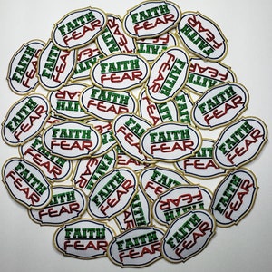 Inspirational Badge, faith Over Fear Iron or Sew on Embroidered Patch ...
