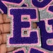 New Arrival, PURPLE Chenille,silver Glitter, W/pink Felt, Size 2.75 ...