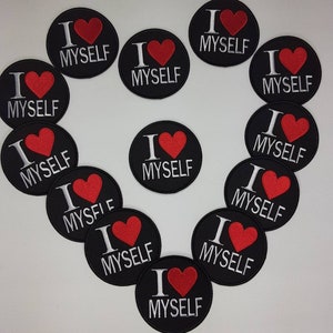 NEW Affirmation Badge,i Love Myself Circular Emblem, Iron on ...