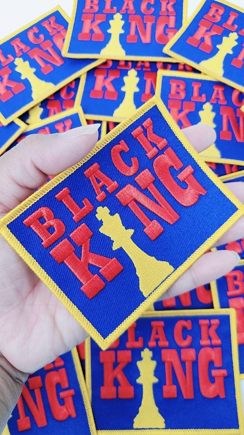 1 Pc, "black King" Chess Piece Patch, Iron-on Embroidered Patch; Africa ...