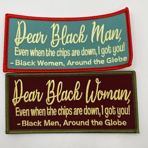 Exclusive, "dear Black Man" Iron-on Embroidered Patch, Statement Patch ...
