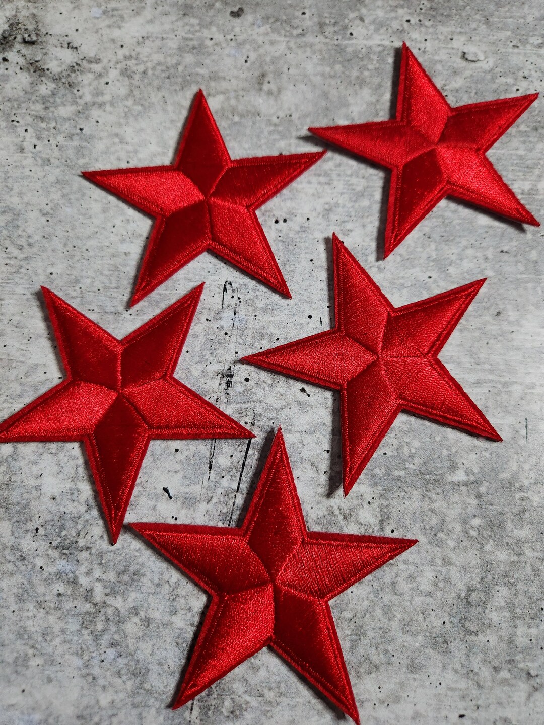 2pc/vibrant RED Stars, Applique Set, Star Patch, 3" Inch Small Stars ...