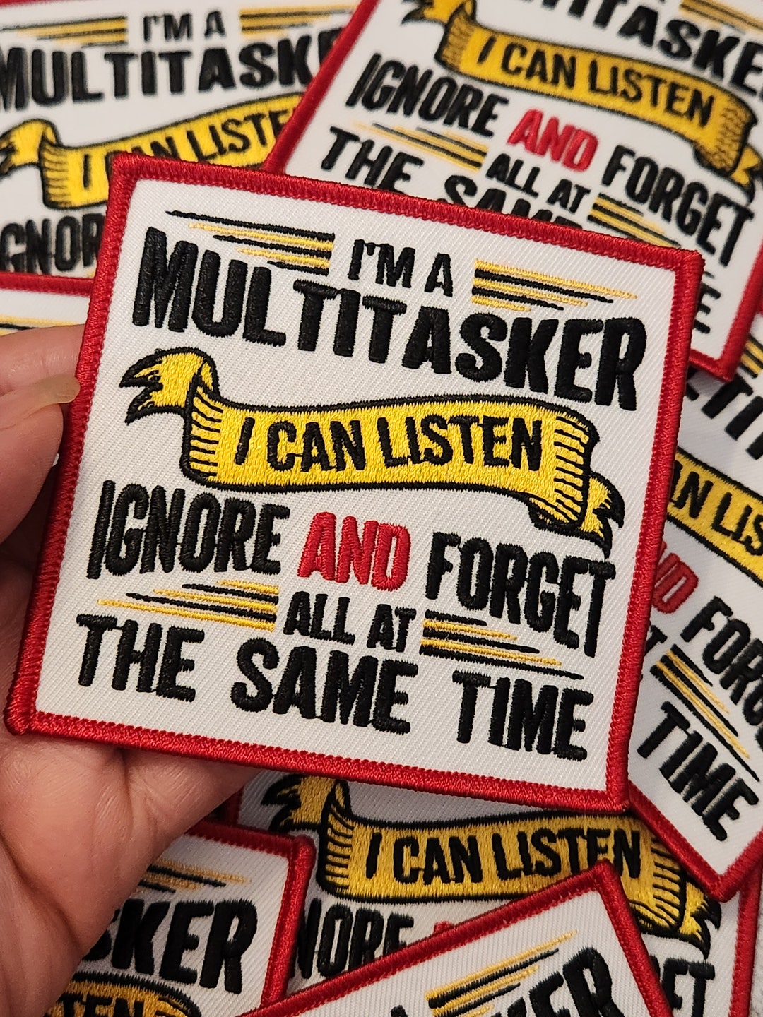 Patch Party Club, (1-pc) "i'm a Multitasker" Humorous Embroidered Patch ...