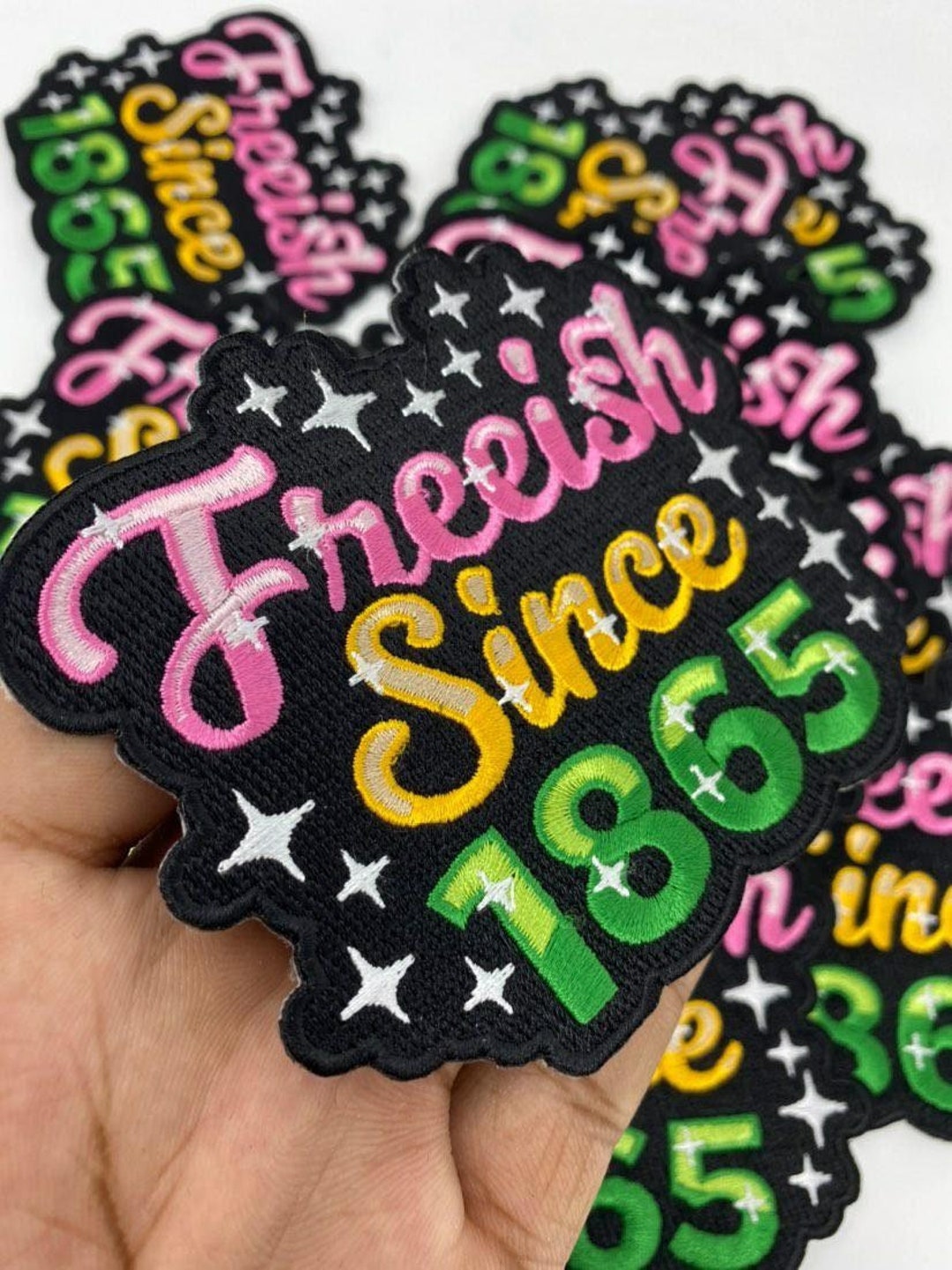 Patch Party Club, (1-pc) "free-ish Since 1865", Iron-on Embroidered ...