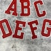 New, "red" 3" Embroidered Letter W/ White Felt, Varsity Letter Patch, 1 ...