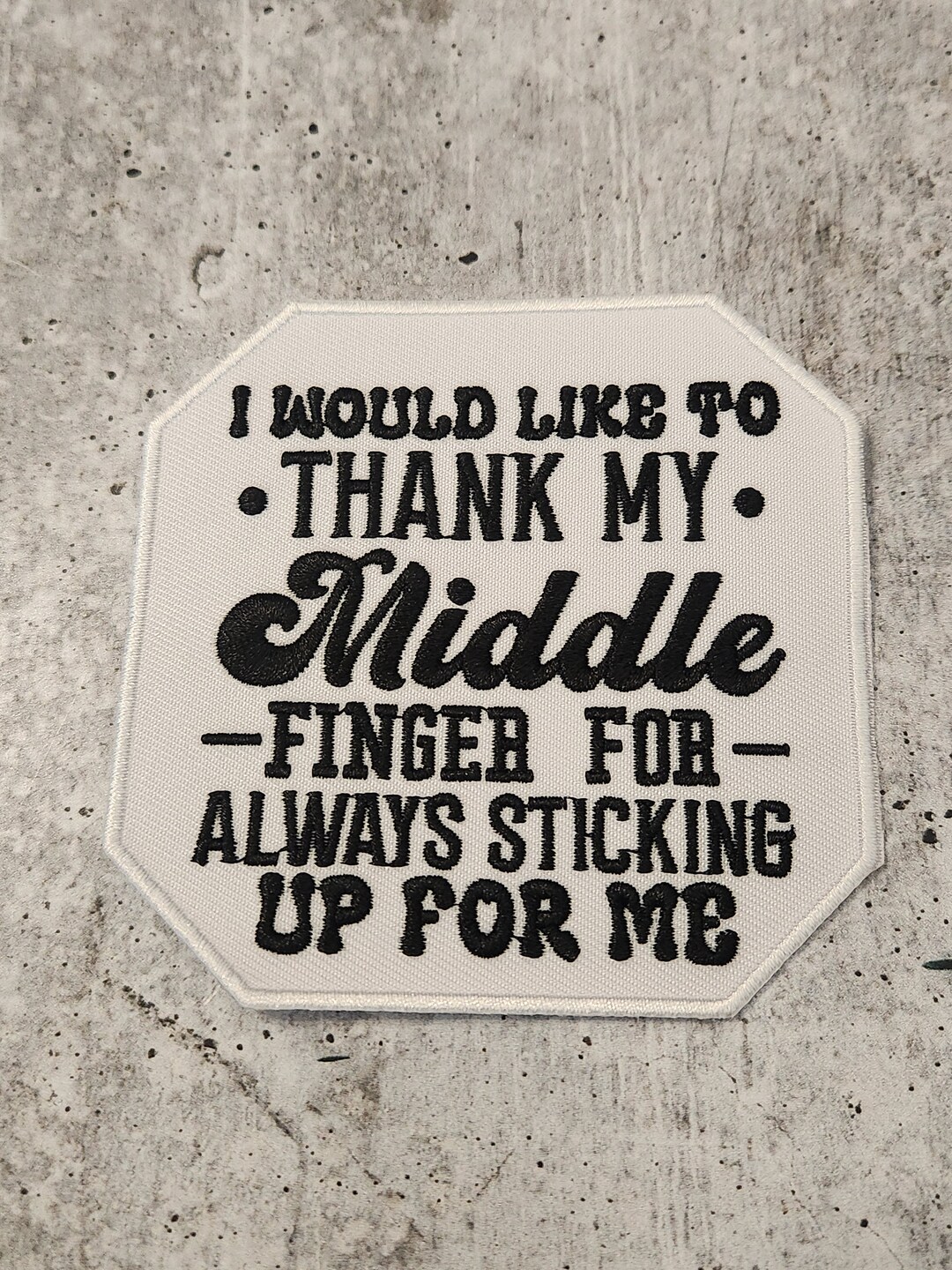 Patch Party Club, 1-pc "thank My Middle Finger" Humorous Statement ...