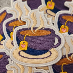 Patch Party Club, "i Love Herbal Tea" (1-pc), Size 3", Embroidered Iron ...
