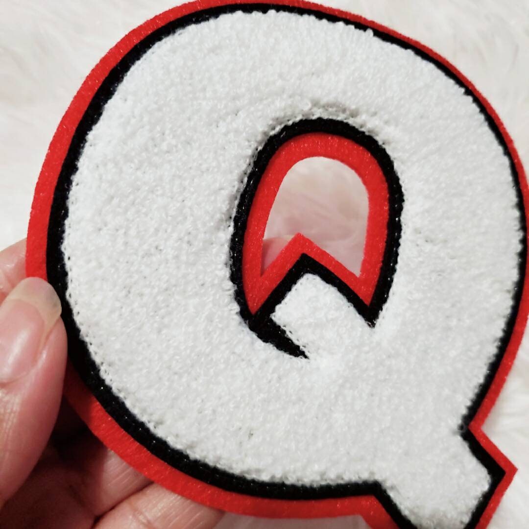 Varsity Patches, White/black/red, Chenille & Felt Letters, 1-pc, Choose ...