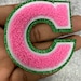 New Arrival, PINK Chenille, Green Glitter, W/ White Felt, Size 2.75 ...