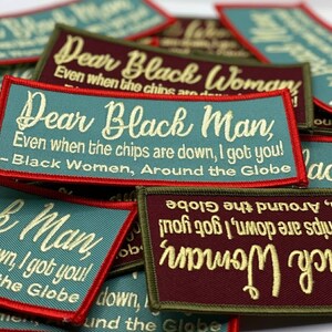 Exclusive, "dear Black Man" Iron-on Embroidered Patch, Statement Patch ...