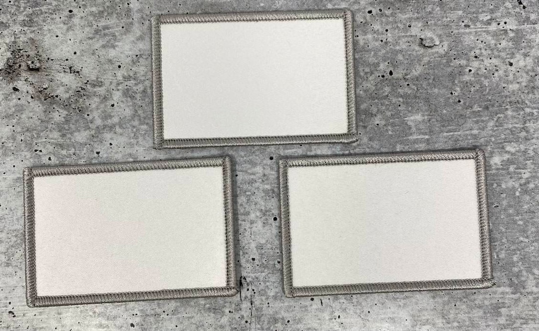 Best Quality, 3"x2" Rectangular, Sublimation Patch Blanks, Paper Backed, Sew-on or Glue-on ...