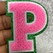 New Arrival, PINK Chenille, Green Glitter, W/ White Felt, Size 2.75 ...