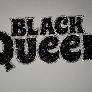 NEW Blinged Out black Queen Rhinestone Patch With - Etsy