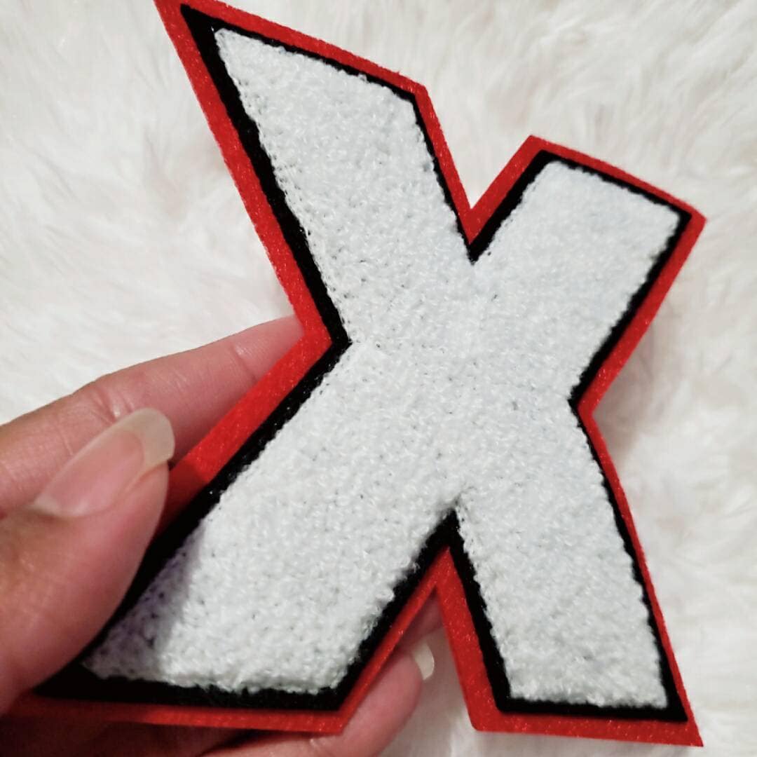 Varsity Patches, White/black/red, Chenille & Felt Letters, 1-pc, Choose ...