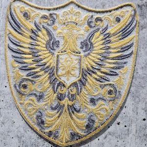 Heraldic Patch,(1-pc) "imperial Eagle Grandeur" Double W/ Gold & Gray ...