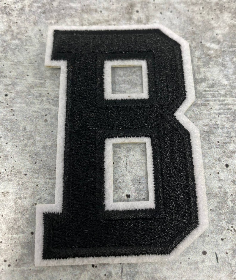 New blk/white 3 Embroidered Letter W/felt | Etsy