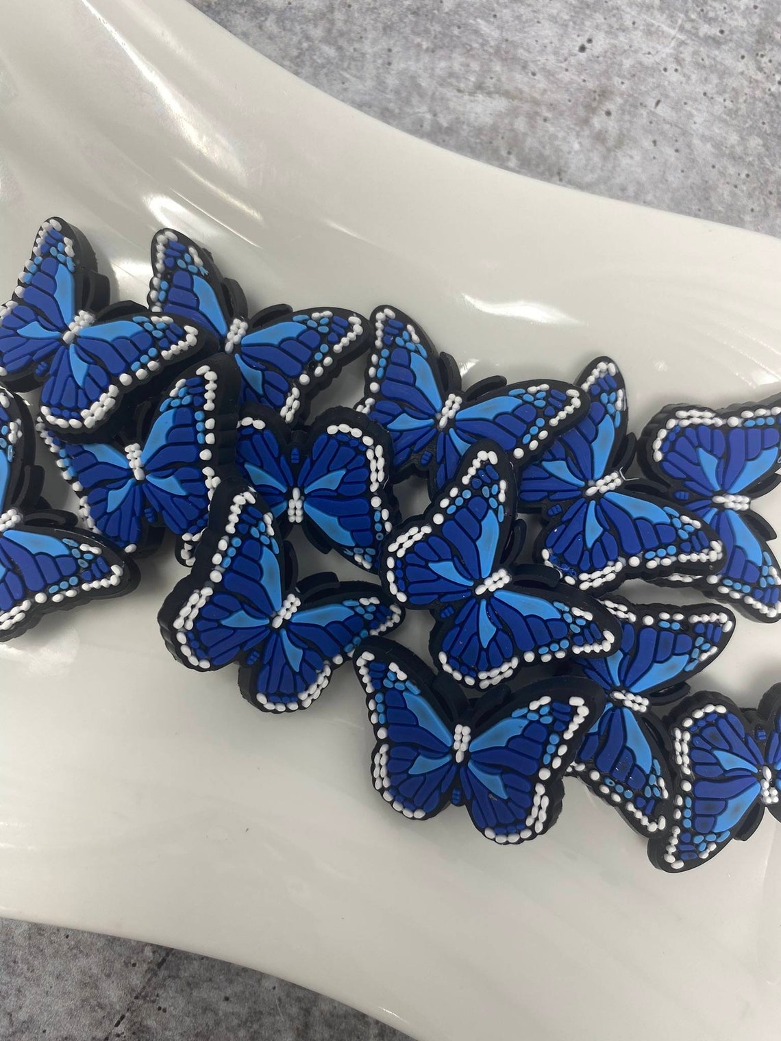 Cute 1-pc Blue butterfly Croc Charm Charms for - Etsy