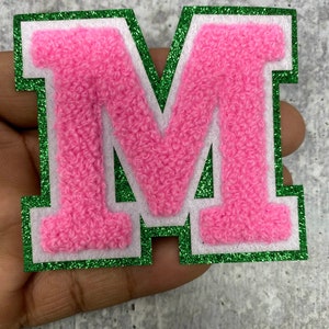 New Arrival, PINK Chenille, Green Glitter, W/ White Felt, Size 2.75 ...