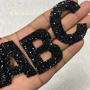 Jet Black(1 Pc)hotfix Rhinestone Letters, Choose Your Letter ...