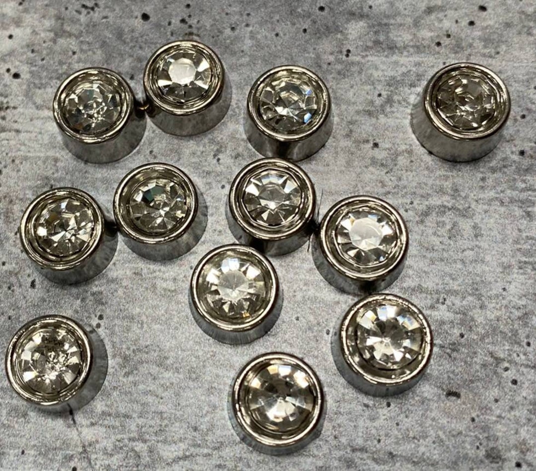Bulk: Sparkling Crystal "silver Cup" 10mm Rivets + Pins,(5oz JAR) for ...