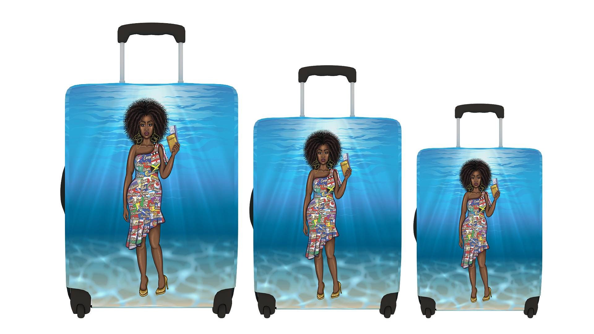 Girls Trip Blue Spandex Luggage Cover black Girls - Etsy