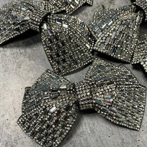 2 Pcs, Blinged Bow-tie; Tufted Patch With Felt Back, Accessorize Shoes ...