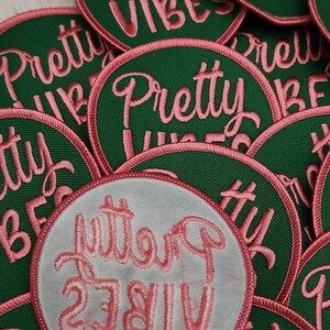 New, Adorable "pretty Vibes," Popular Patch, Size 3", Pink & Green ...