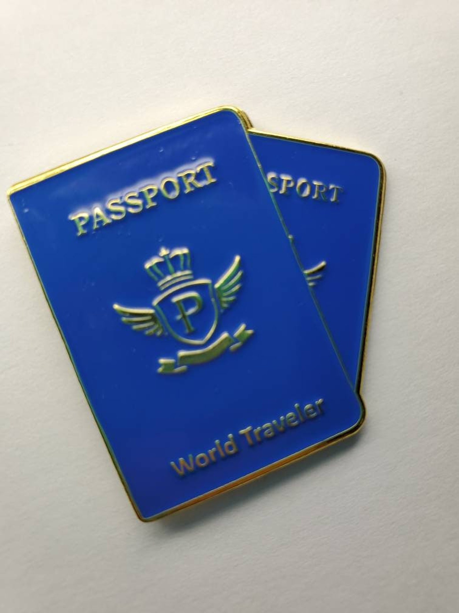 World Traveler "blue & Gold" Passport Enamel Pin, Cute Lapel Pin ...