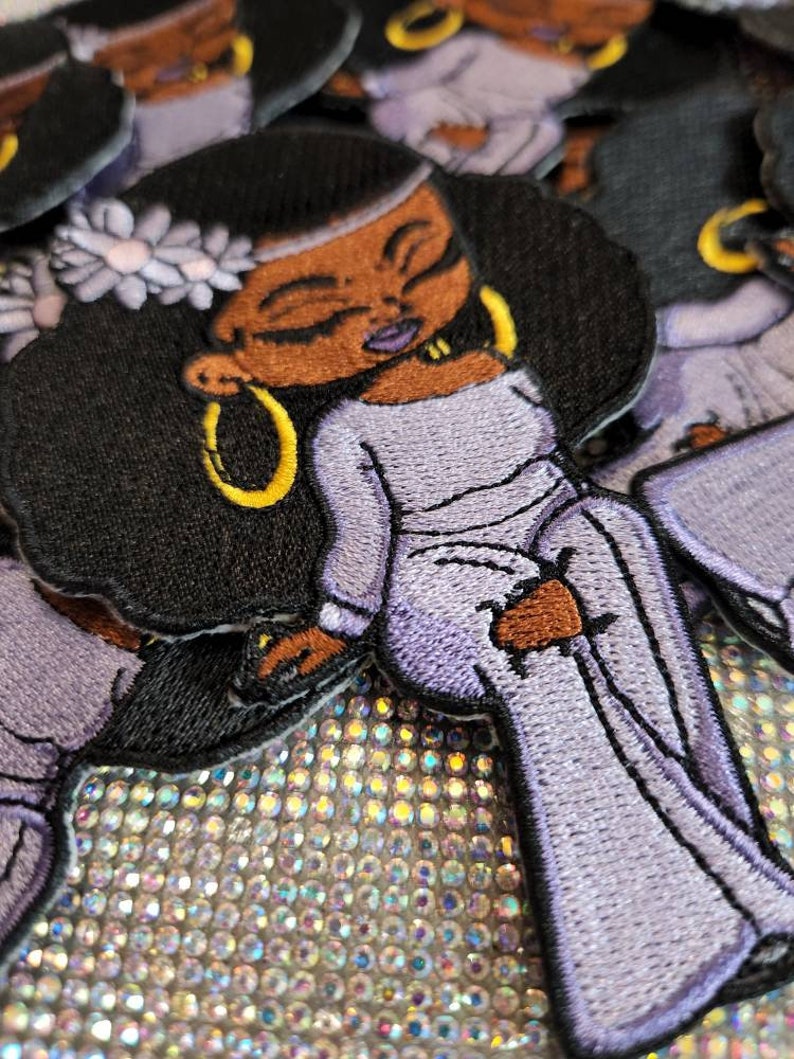 Cute Embroidered Patch 1-pc floral Cutie Purple - Etsy